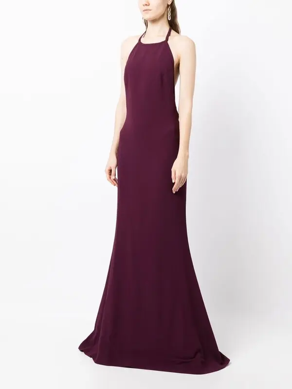 Elie Saab Silk Crepe Halterneck Gown