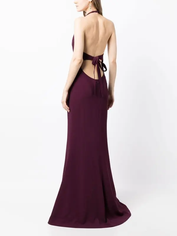 Elie Saab Silk Crepe Halterneck Gown