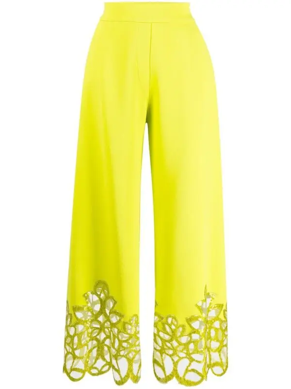 Elie Saab Embroidered Detail Cropped Trousers