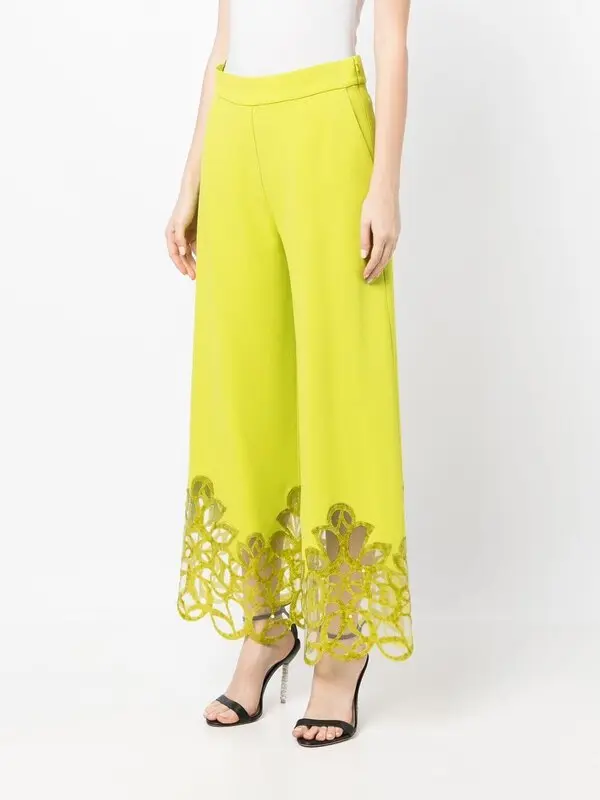 Elie Saab Embroidered Detail Cropped Trousers