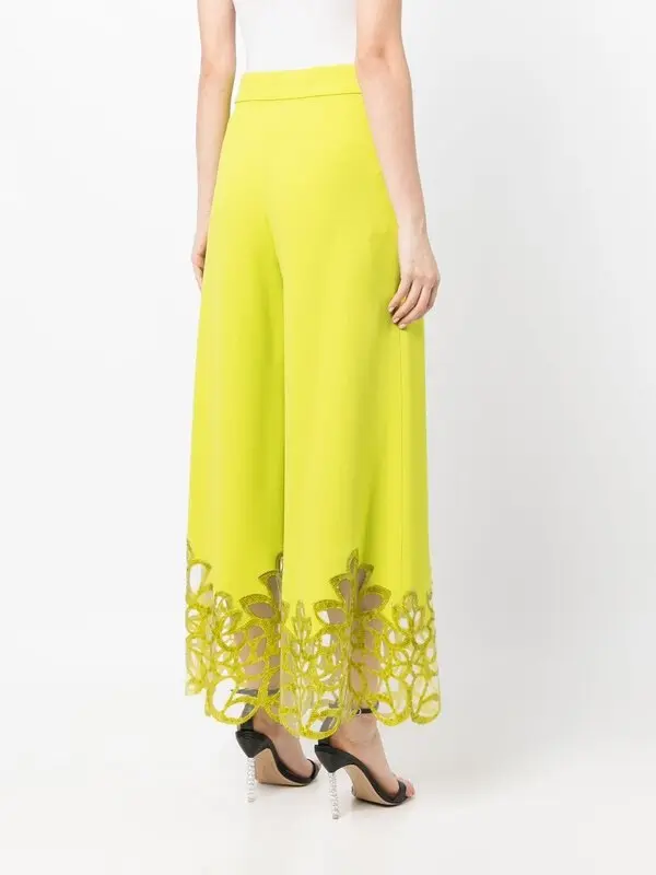 Elie Saab Embroidered Detail Cropped Trousers