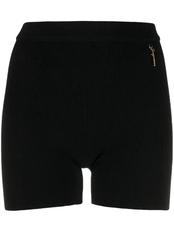 Jacquemus Ribbed-knit High-waisted Shorts - Black