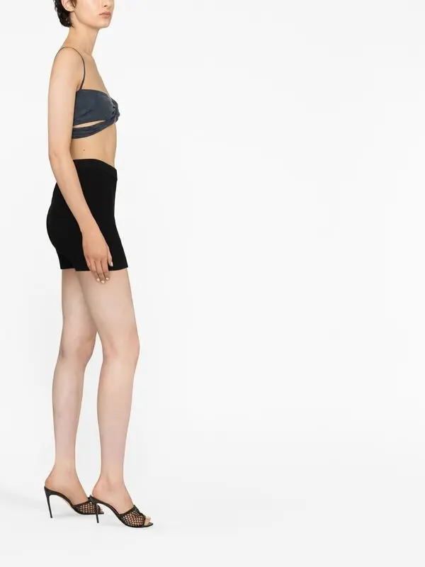 Jacquemus Ribbed-knit High-waisted Shorts - Black