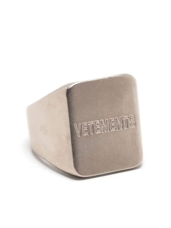 Vetements Logo Signet Ring - Silver