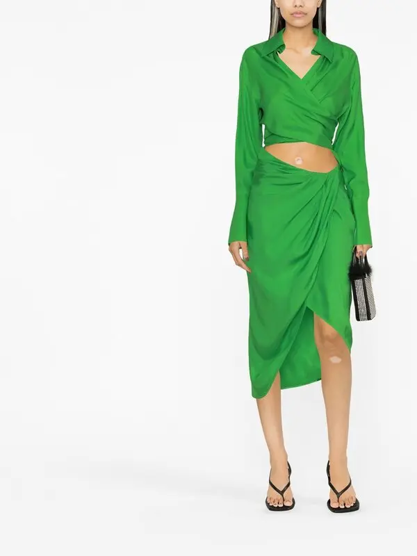 Gauge81 Drape-detail Midi Skirt