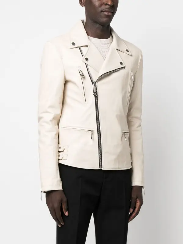 Philipp Plein Gothic Plein Leather Biker Jacket