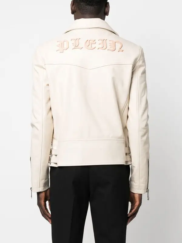 Philipp Plein Gothic Plein Leather Biker Jacket