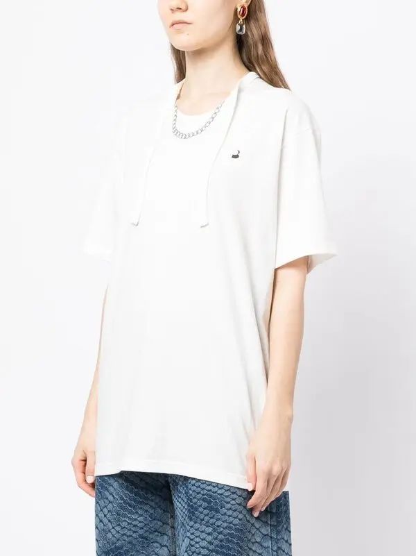 PUSHBUTTON Necklace-print Oversized T-shirt