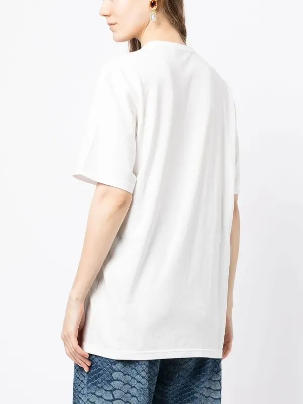 PUSHBUTTON Necklace-print Oversized T-shirt