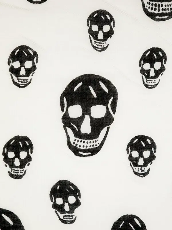 Alexander McQueen Skull-print Wool Scarf - White