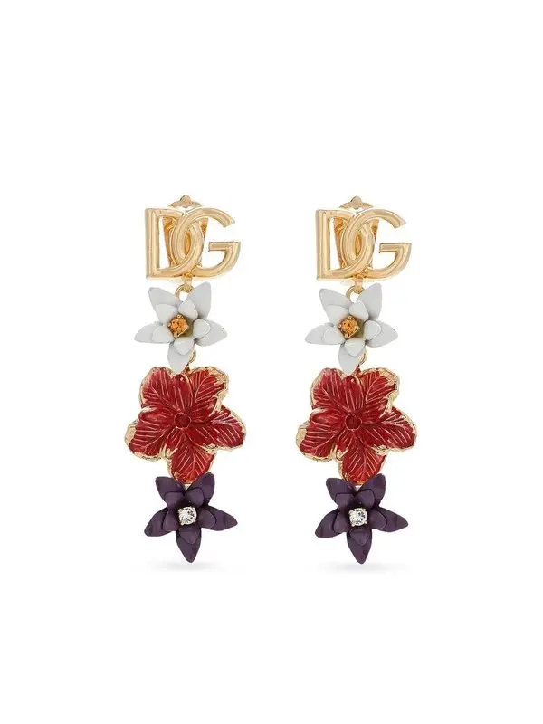 Dolce & Gabbana Logo-detail Drop Earrings - Gold