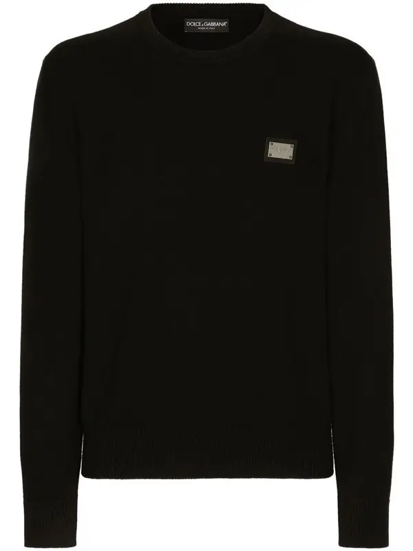 Dolce & Gabbana Logo-tag Wool Jumper - Black