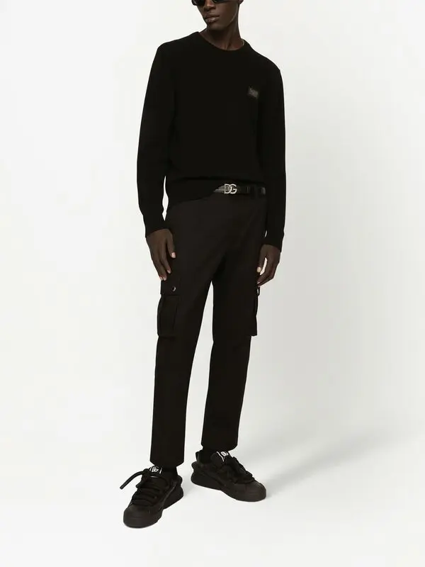Dolce & Gabbana Logo-tag Wool Jumper - Black