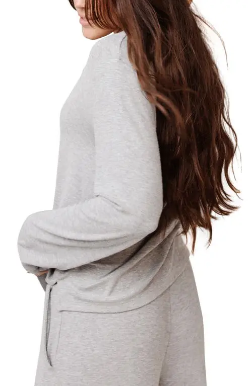 Cozy Earth Rib Long Sleeve Knit Pajama Top