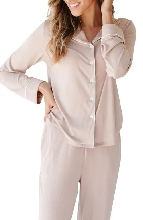 Cozy Earth Long Sleeve Knit Pajamas - Blush