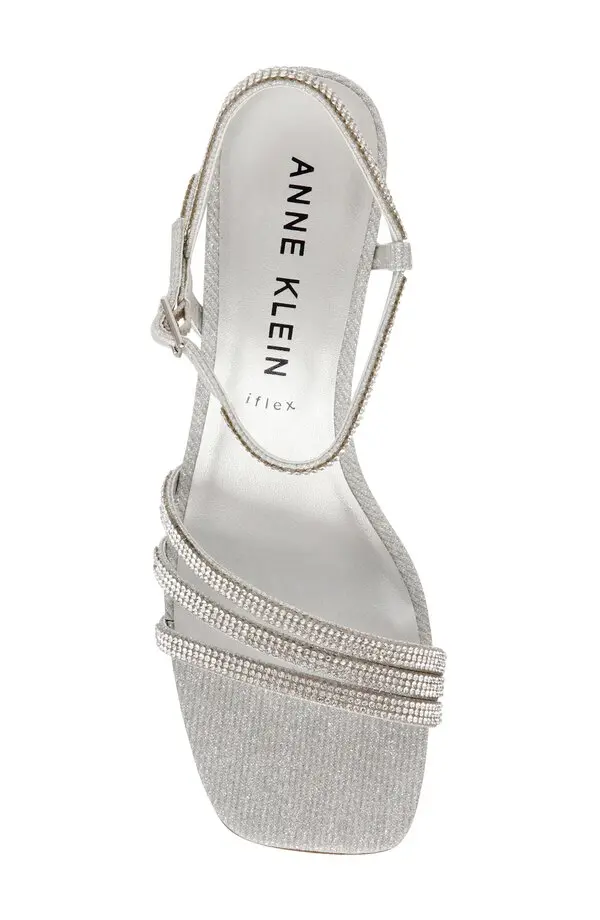 Anne Klein Genie Crystal Strappy Sandal - Silver