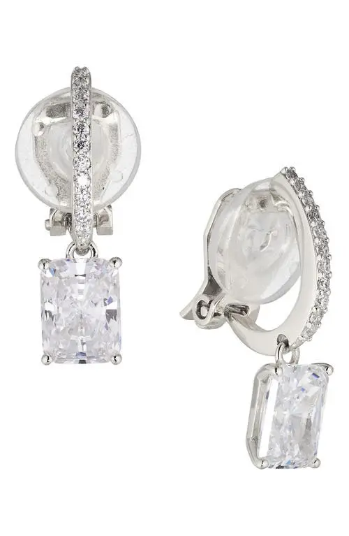 Nadri Modern Love Clip-on Earrings - Rhodium
