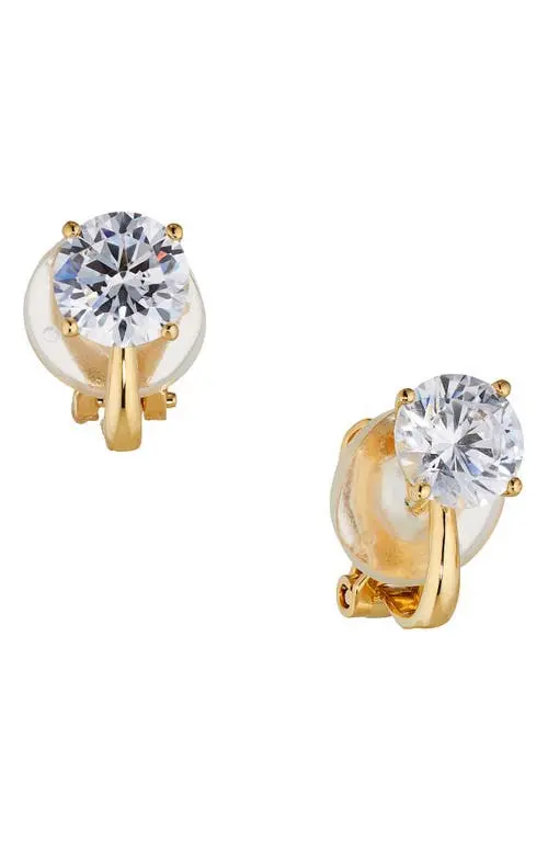 Nadri Modern Love Round Clip-on Earrings - Gold