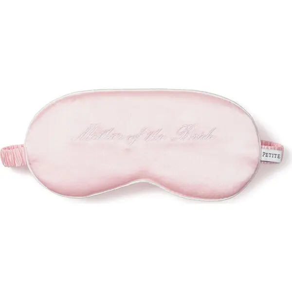 PETITE PLUME Mother Of The Bride Embroidered Silk Sleep Mask - Pink