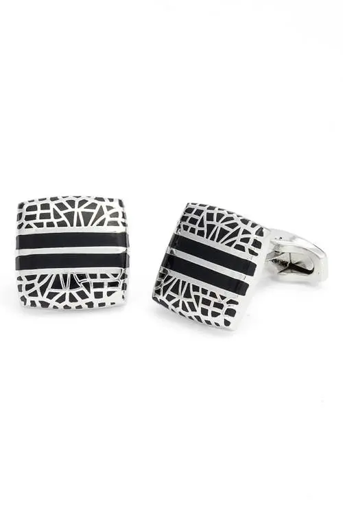 CLIFTON WILSON Hendry Geo Cuff Links - Black