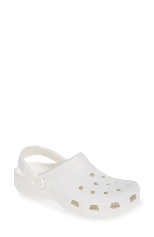 CROCS Classic Glitter Clog - White