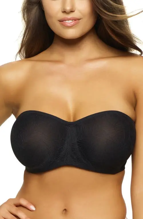 Felina Delightful Seamless Lace Bandeau Bra - Black