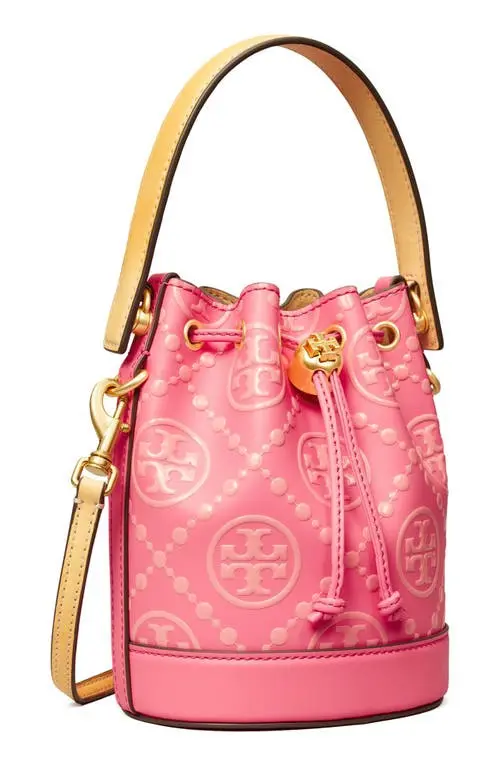 Tory Burch Mini T Monogram Embossed Bucket Bag