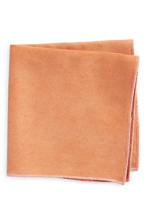 CLIFTON WILSON Dachsund Solid Cotton Pocket Square - Brown