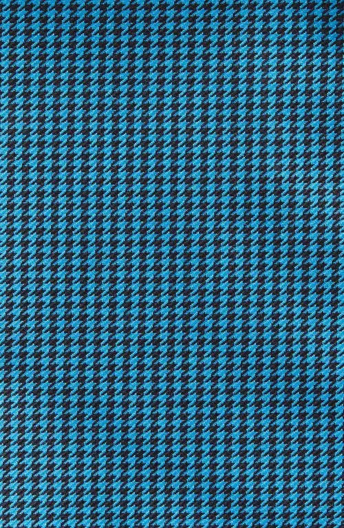 CLIFTON WILSON Houndstooth Cotton Pocket Square - Blue