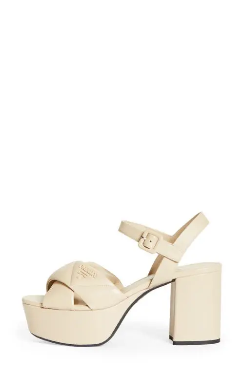 Prada Plateau Ankle Strap Platform Sandal