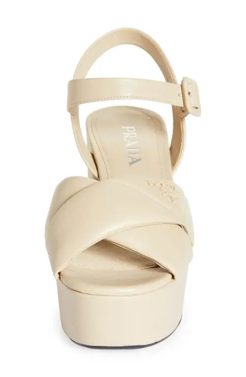 Prada Plateau Ankle Strap Platform Sandal