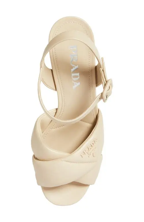 Prada Plateau Ankle Strap Platform Sandal