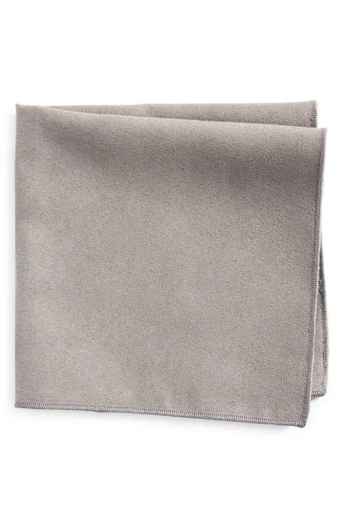 CLIFTON WILSON Solid Cotton Pocket Square - Grey