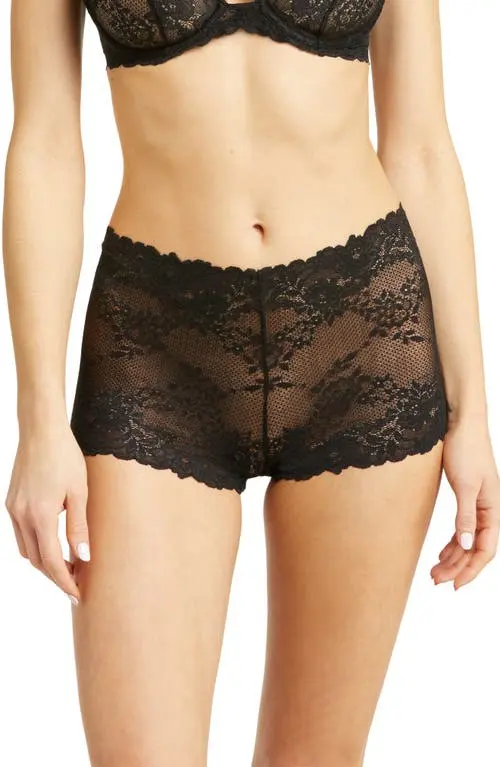 Natori Heavenly Lace Boyshorts - Black