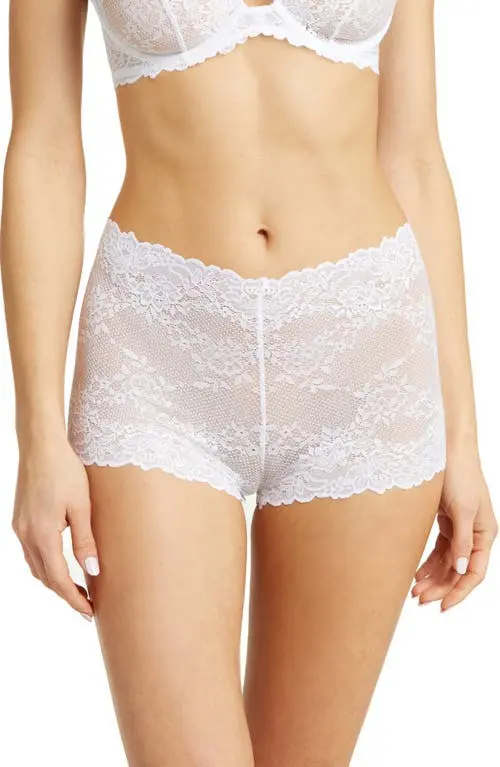 Natori Heavenly Lace Boyshorts - Wht