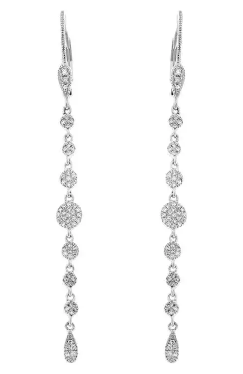 Meira T Diamond Disc Drop Earrings - Silver