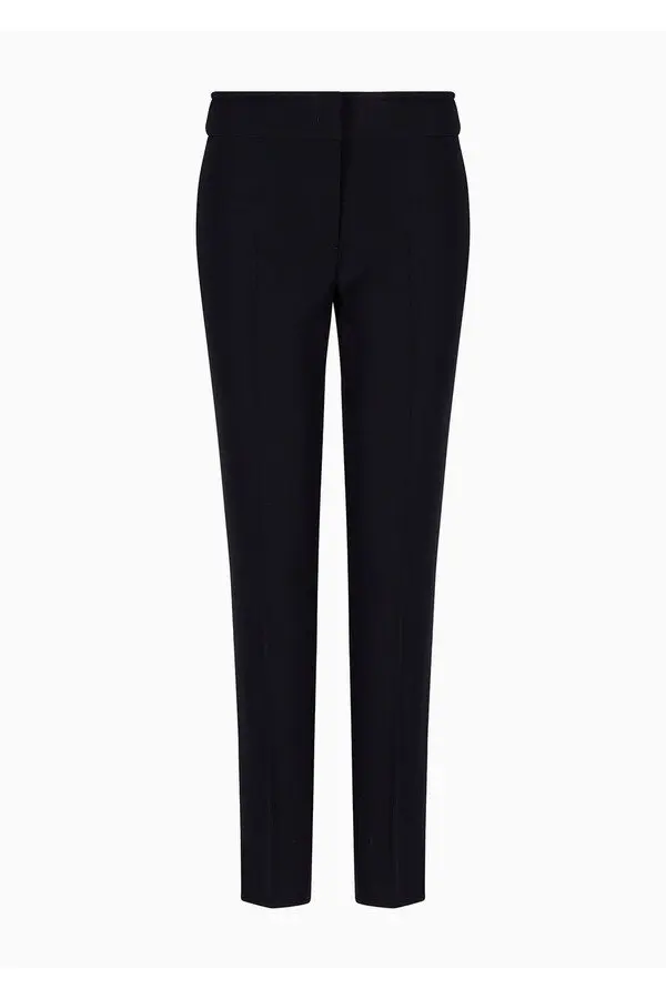 Emporio Armani Technical Cady Flared 7/8 Trousers - Blue / Navy
