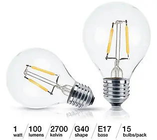 BRIGHTECH Ambience Pro 15 Pack 1w G40 Led Globe Light Bulbs