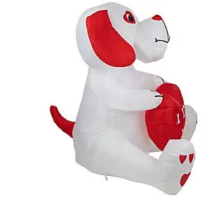 NORTHLIGHT 4' Inflatable Lighted Valentine's Da Doggie Decor