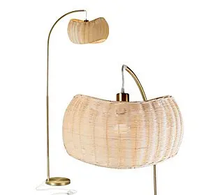 BRIGHTECH Wave 81' Antiqued Brass Led Pendant F Loor Lamp - One-color