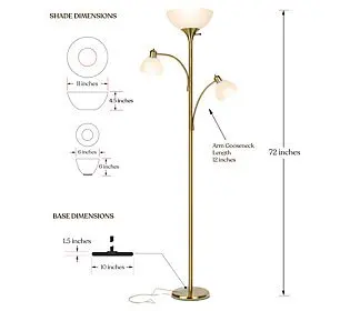 BRIGHTECH Sky Dome Double 72'h Antiqued Brass L D Torchiere
