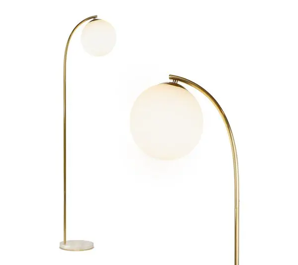 BRIGHTECH Luna Drop 75 In. Led Marble Base Arc Lamp - One-color