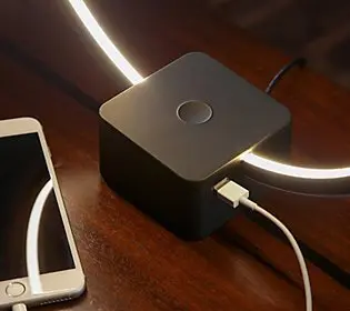 BRIGHTECH Circle Usb Charging 15 In. Led Table Amp