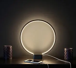 BRIGHTECH Circle Usb Charging 15 In. Led Table Amp