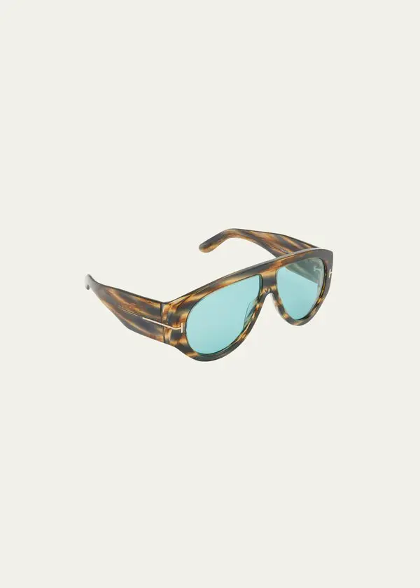 TOM FORD Bronson T-logo Shield Sunglasses - Black