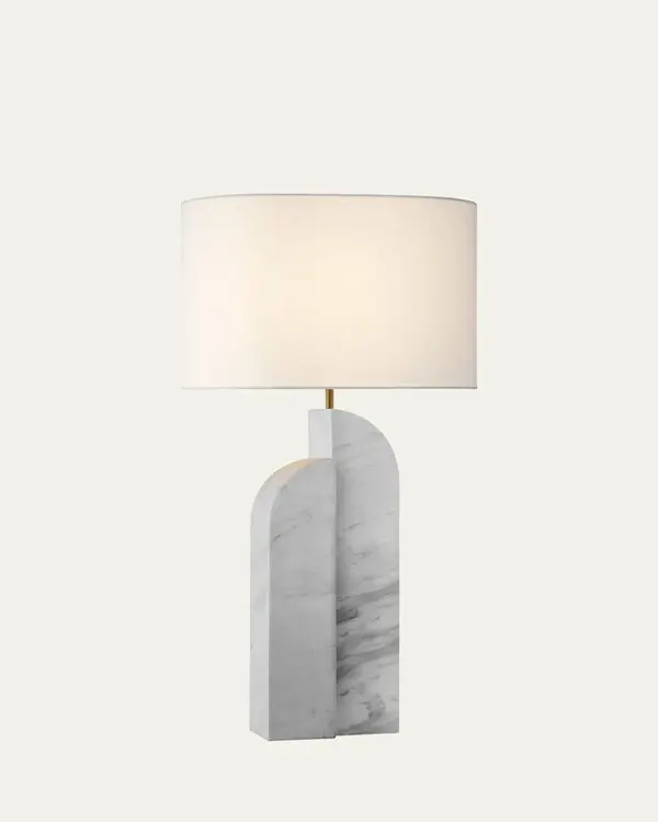 VISUAL COMFORT & CO. Savoye Large Left Table Lamp Kelly Wearstler - White Marble