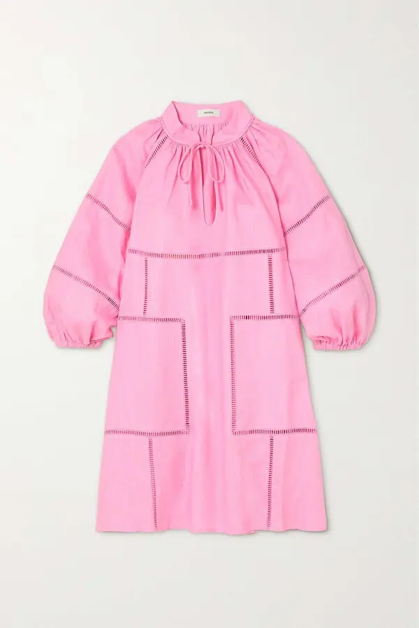chinese dress ladies OROTON LINEN STRIPE SHIRT DRESS
