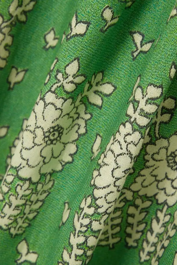 Oroton Posie Floral-Print Linen Maxi Dress In Green - 40% Off | Editorialist