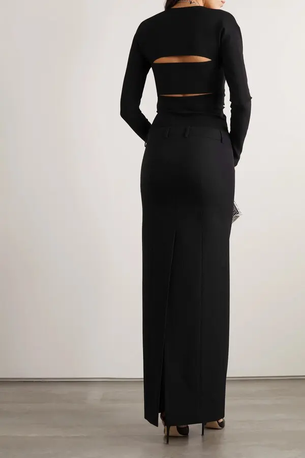 AREA Embellished Cutout Bodysuit