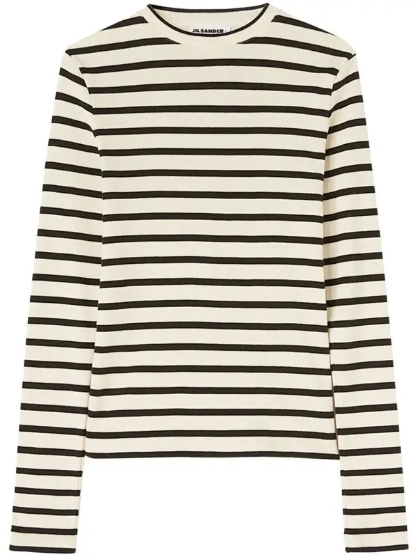 JIL SANDER Stripe-print Cotton T-shirt